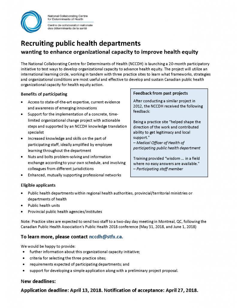 Seeking Project Partners - Enhancing Public Health Organizational ...
